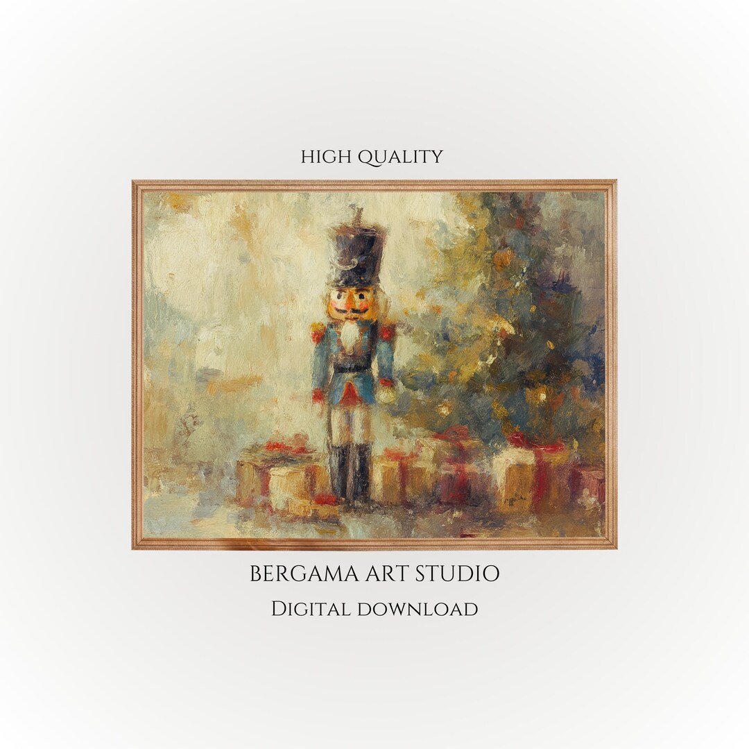 Vintage Nutcracker Christmas Oil Painting Art Print (digital Download ...