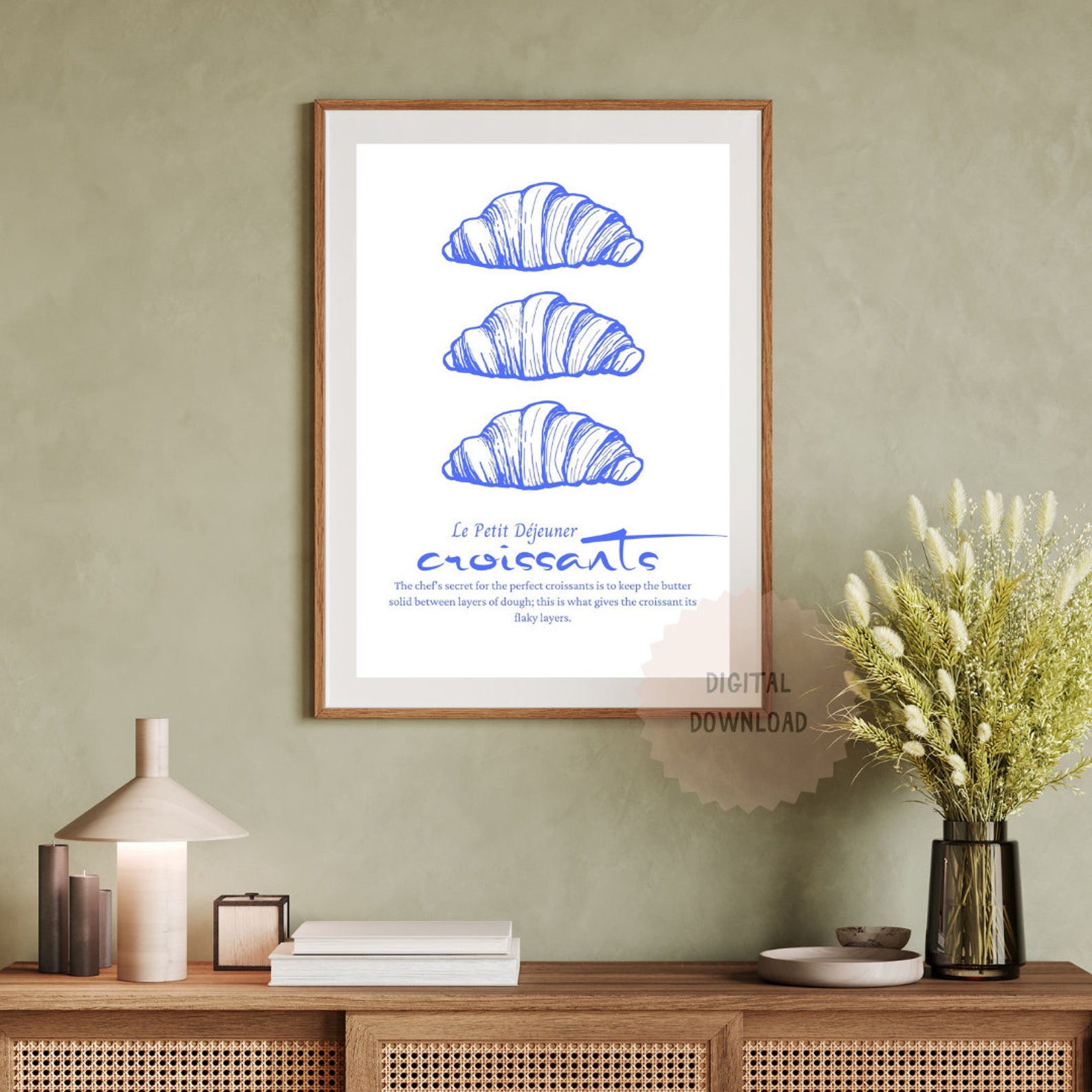 Croissants Print, Breakfast Poster, French Croissant Poster Kitchen ...