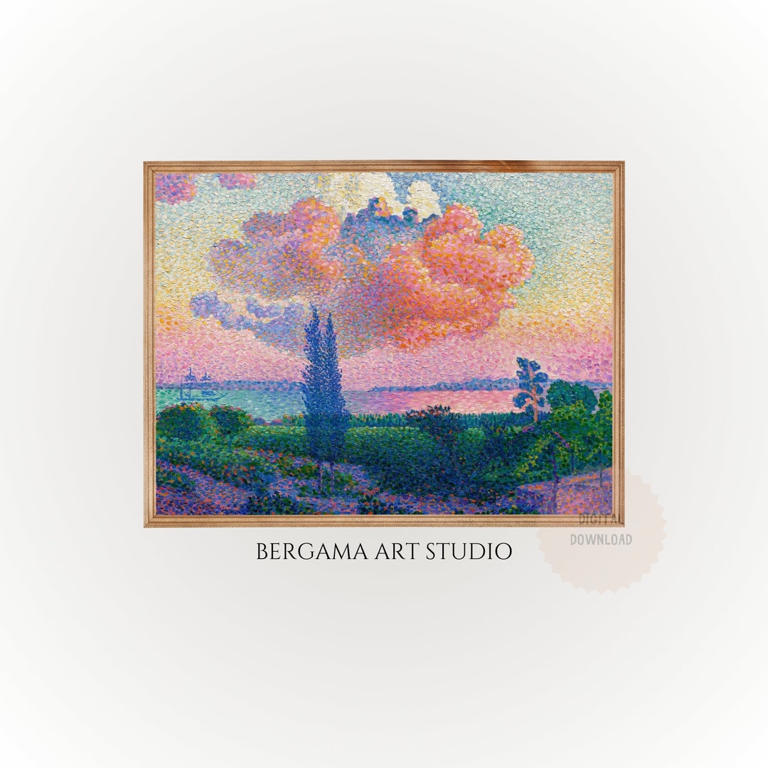 Henri Edmond Cross the Pink Cloud Landscape, Fauvism Painting, Abstract ...
