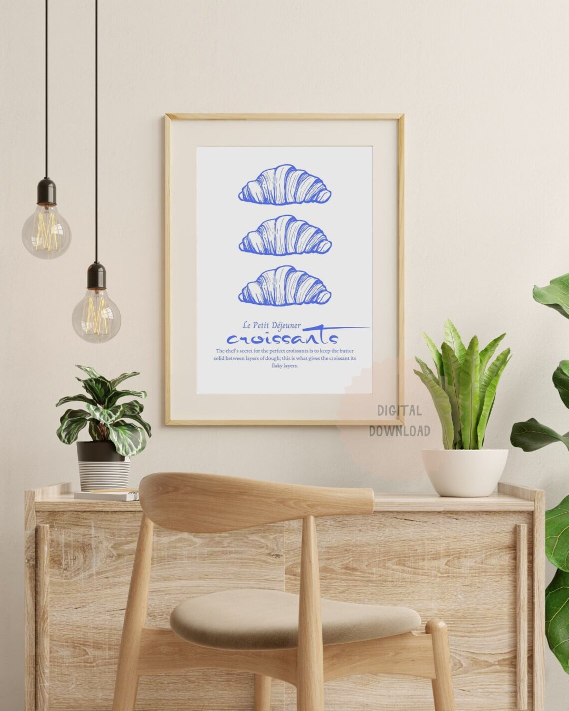 Croissants Print, Breakfast Poster, French Croissant Poster Kitchen ...