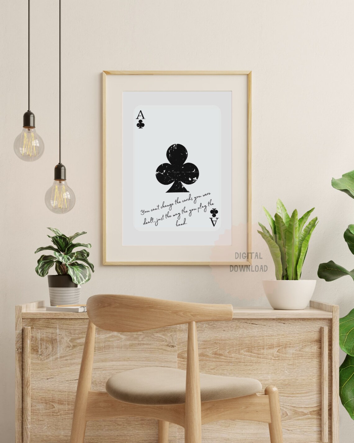Playing Card Print, Trendy Wall Art, Retro Bar Cart Decor, Preppy ...