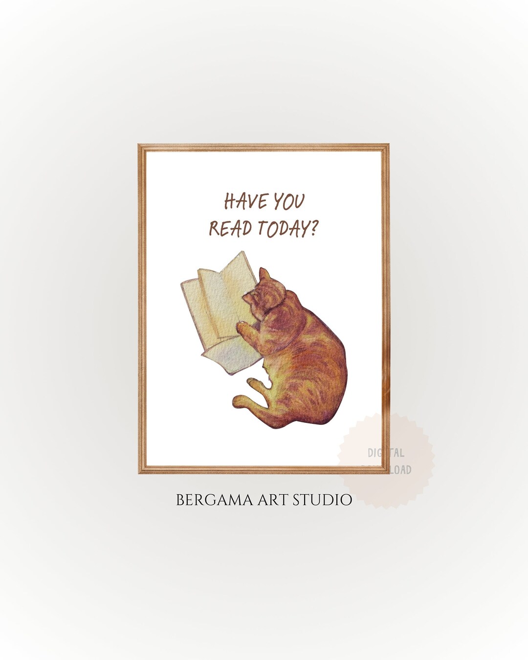 Reading Poster,have You Read Today Print,cat and Book Wall Decor ...