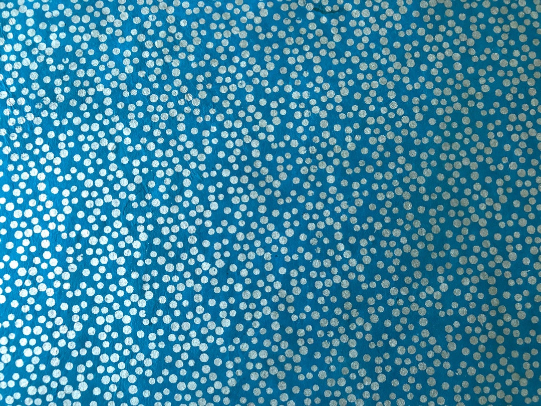 Nepali Lokta Paper | Metallic Dots • Silver Dots • Pattern • Blue ...