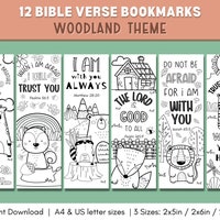 Bible Verse Bookmarks for Kids Printable Safari Bookmarks Religious ...