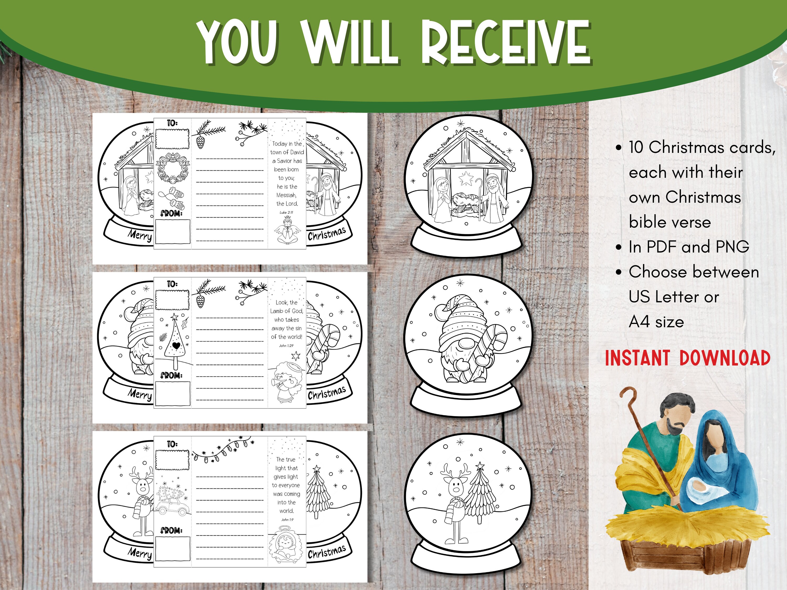 Christian Christmas Cards | Bible Verse Christmas Cards | Colouring ...