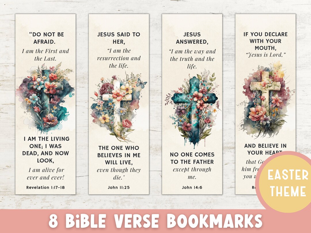 Bible Verse Bookmarks for Women | Easter Cross Bookmarks | Printable ...