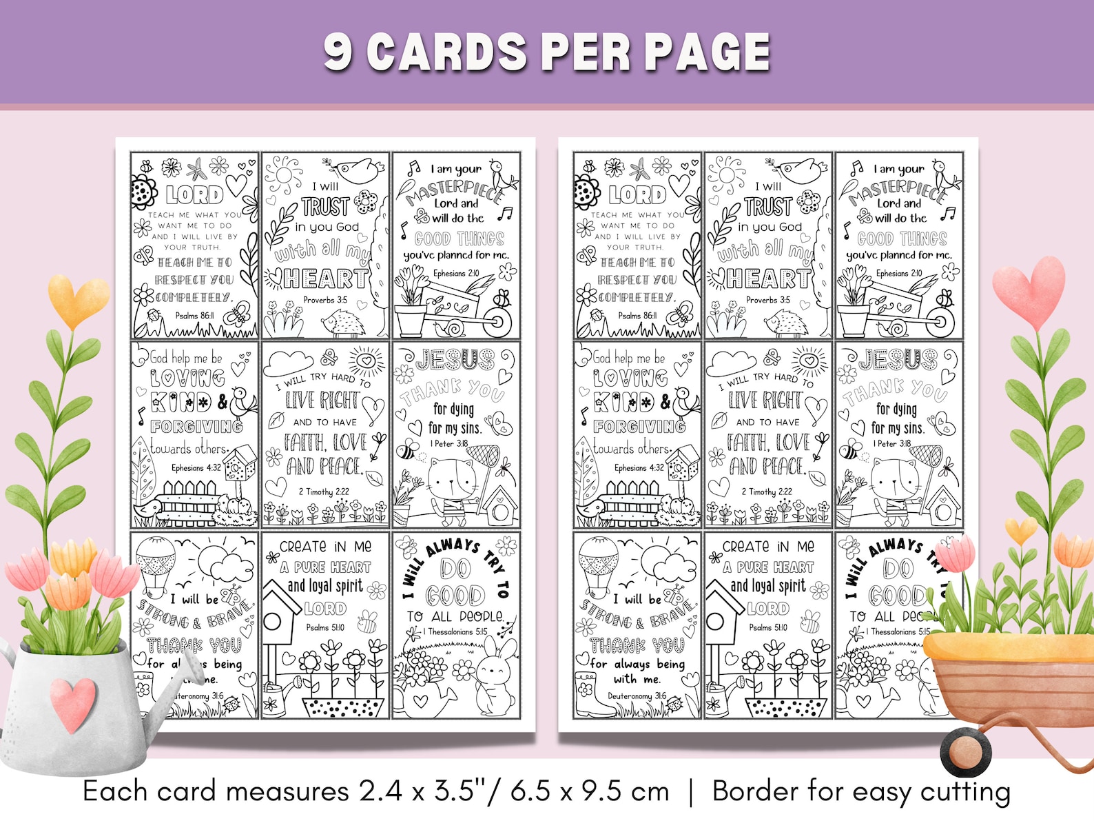 18 Coloring Scripture Cards for Kids | Printable Scripture Cards ...