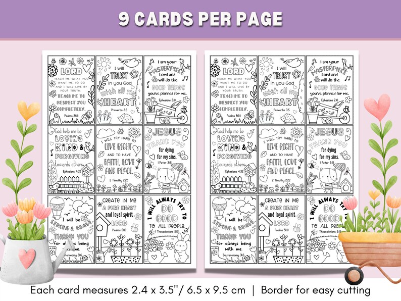 18 Coloring Scripture Cards for Kids | Printable Scripture Cards ...