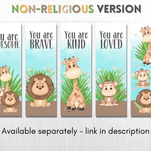 Bible Verse Bookmarks for Kids | Printable Safari Bookmarks | Religious ...