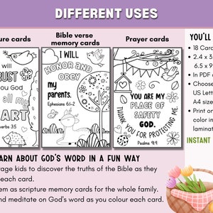 18 Coloring Scripture Cards for Kids | Printable Scripture Cards ...