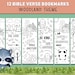 12 Coloring Bible Verse Bookmarks for Kids Printable Woodland Bookmarks ...