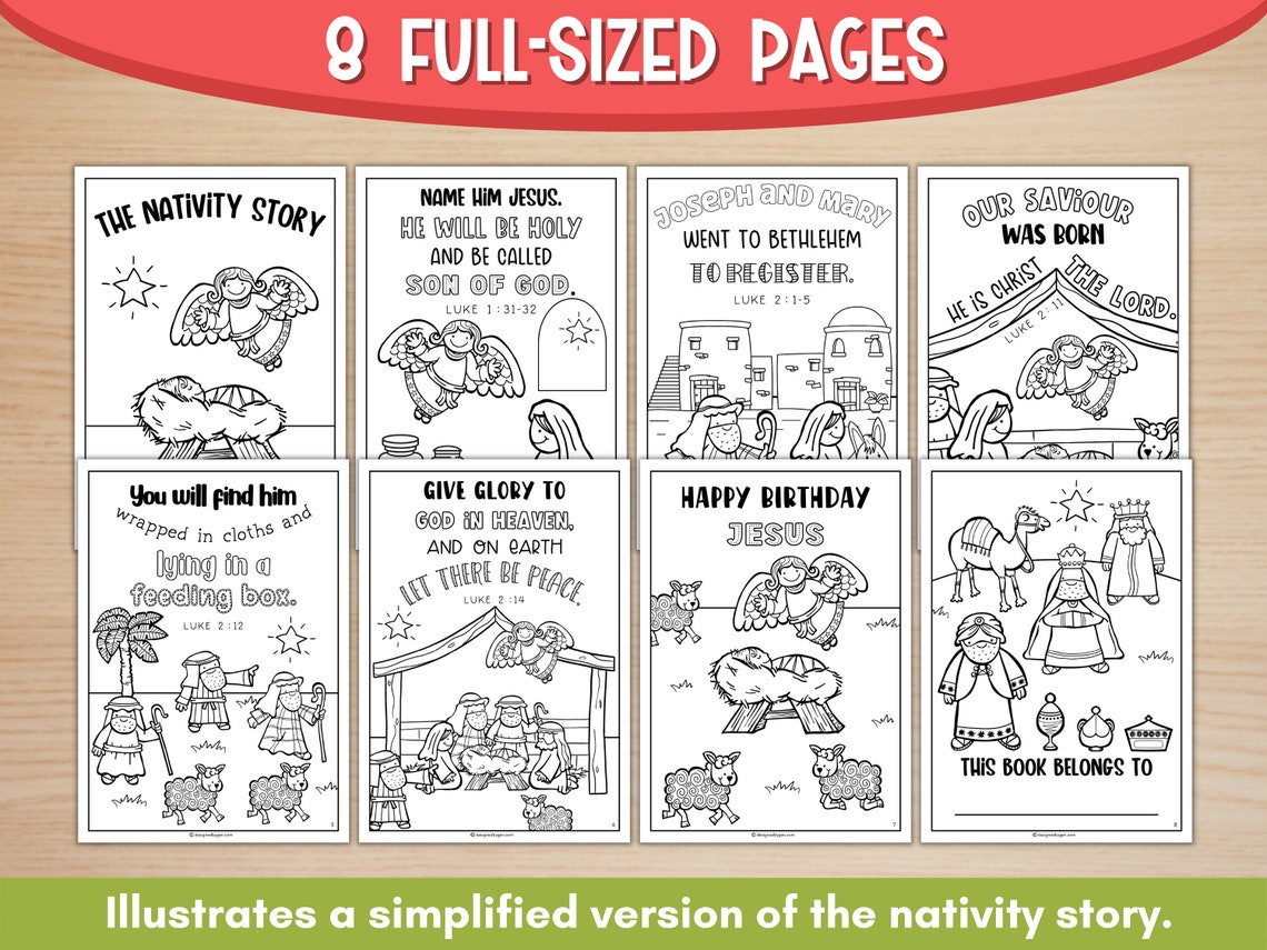 Nativity Colouring Pages Nativity Colouring Booklet - Etsy