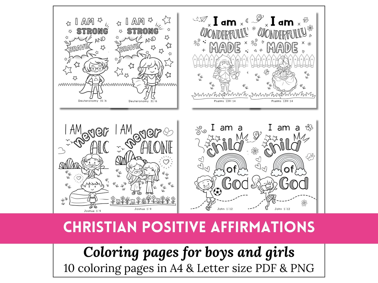 Bible Verse Coloring Pages for Kids | Biblical Affirmation Coloring ...