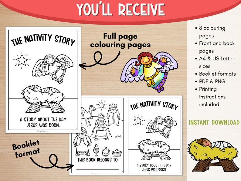 Nativity Colouring Pages Nativity Colouring Booklet Nativity Story ...