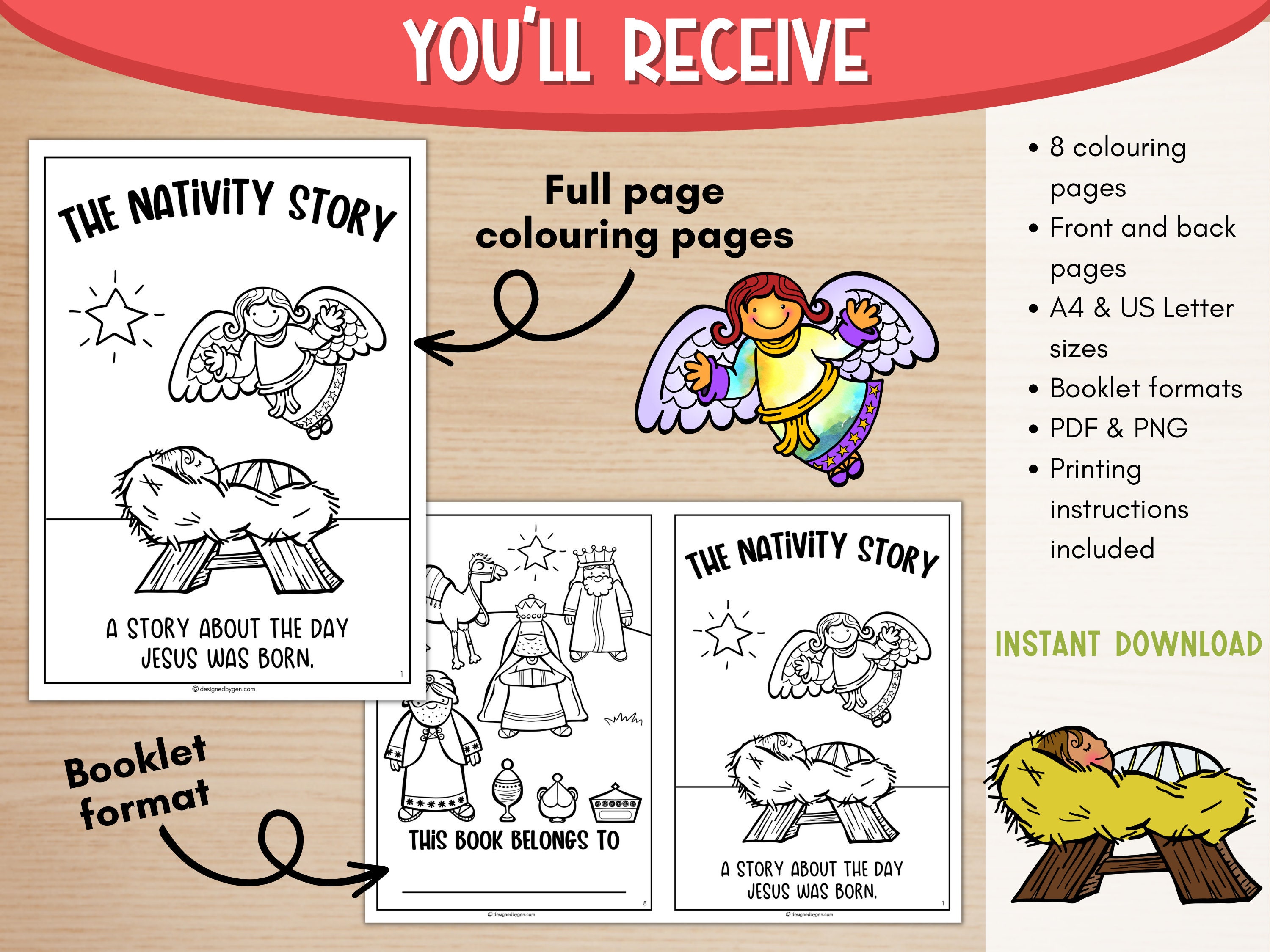Nativity Colouring Pages Nativity Colouring Booklet Nativity Story ...
