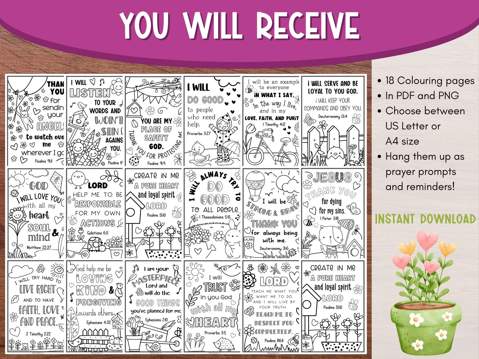 18 Bible Verse Colouring Pages for Kids | Printable Scripture Colouring ...