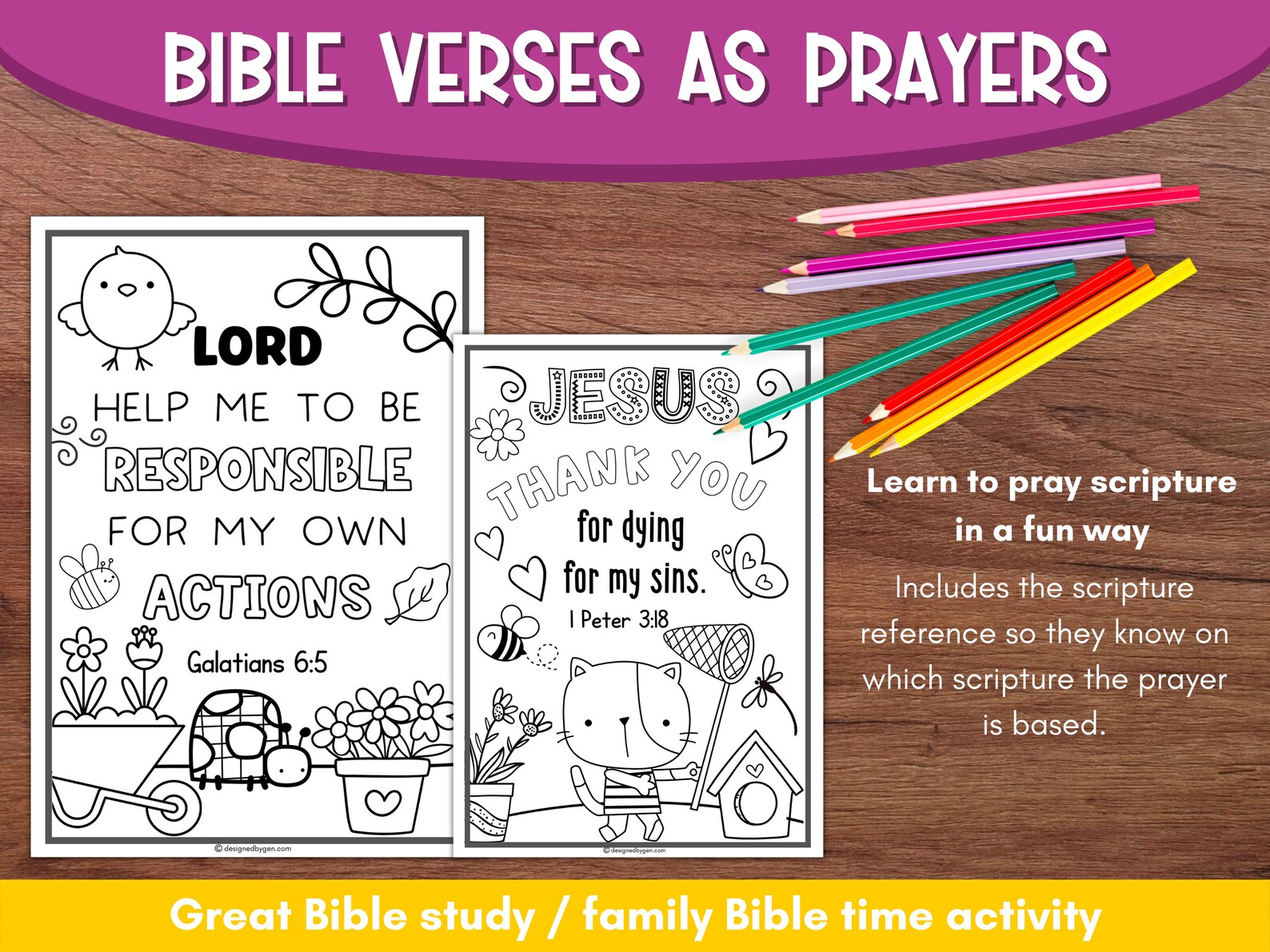 18 Bible Verse Colouring Pages for Kids | Printable Scripture Colouring ...