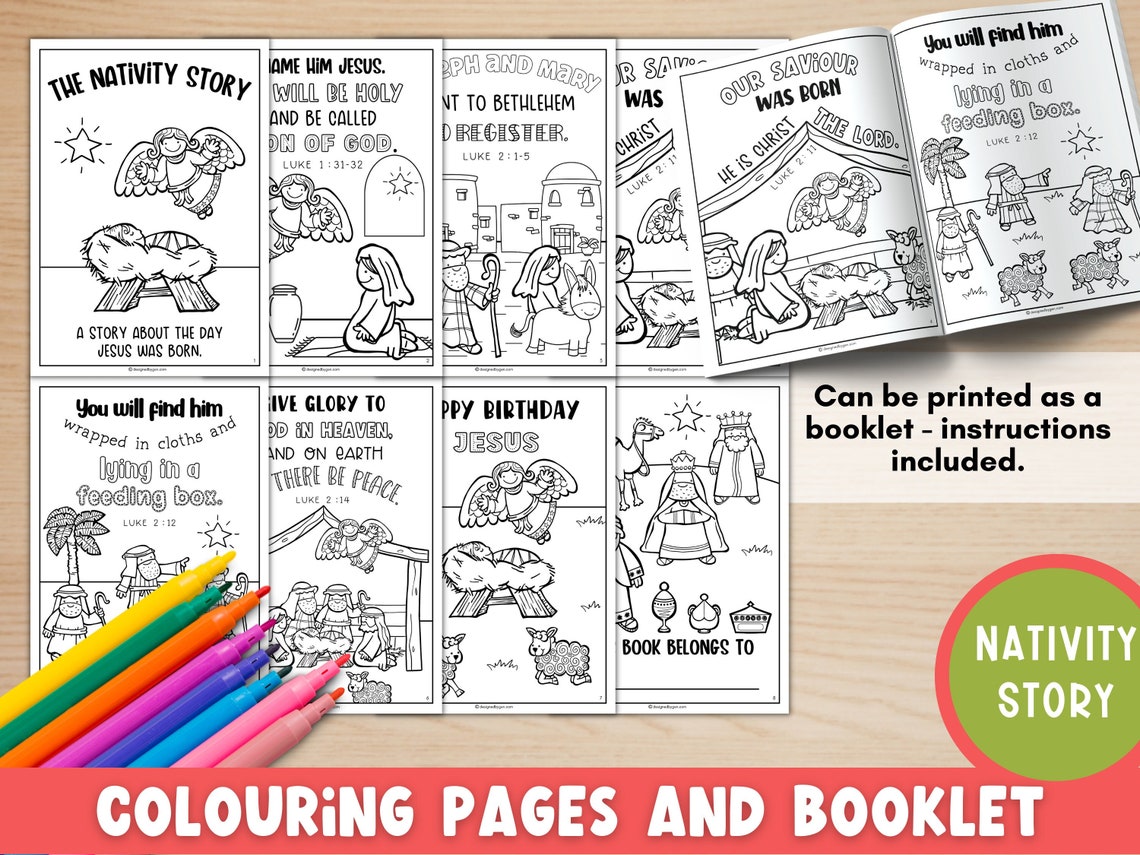 Nativity Colouring Pages Nativity Colouring Booklet Nativity Story ...