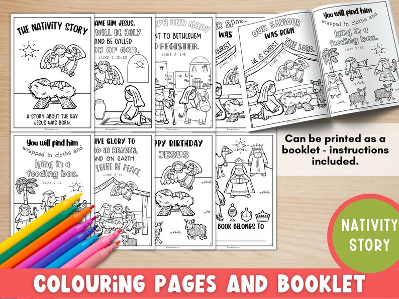 Nativity Colouring Pages Nativity Colouring Booklet Nativity Story ...