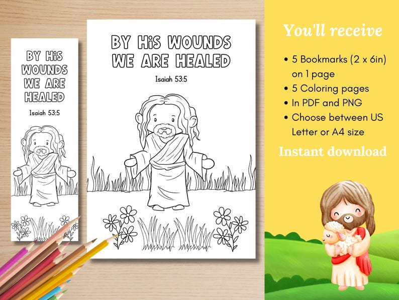 Easter Bible Verse Coloring Bookmarks & Pages | Christian Easter ...