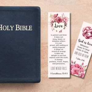 Bible Verse Bookmarks | Printable Love Bookmarks | Valentine Scripture ...