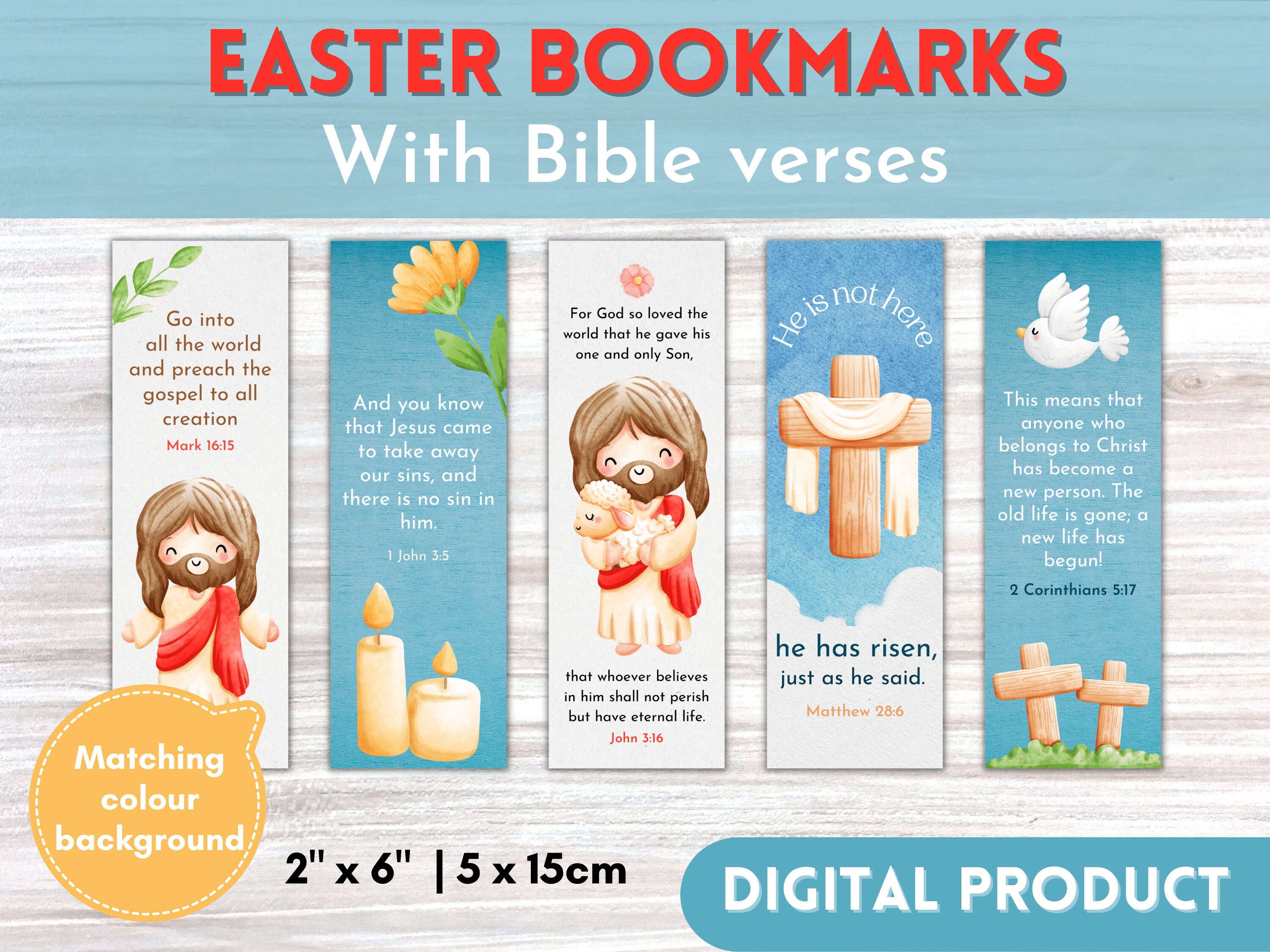 Easter Christian Bookmarks With Bible Verses | Easter Gifts and Basket ...