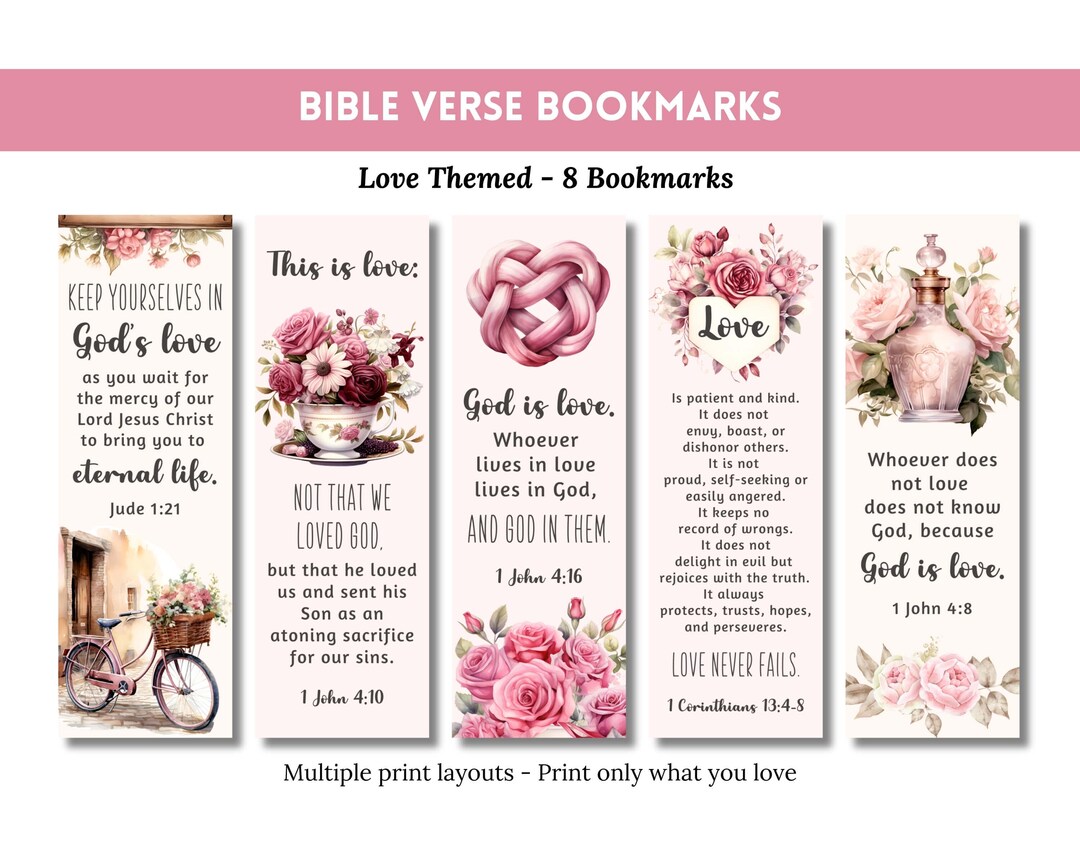 God’s Love Christian Bookmarks for Women – Valentine Bible Verse Set - Etsy