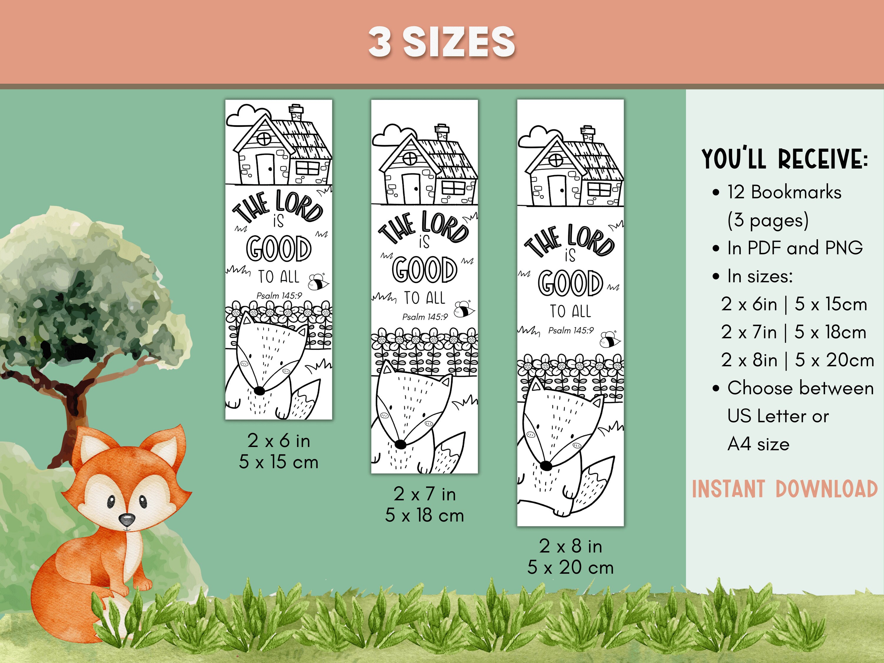 12 Coloring Bible Verse Bookmarks for Kids | Printable Woodland ...