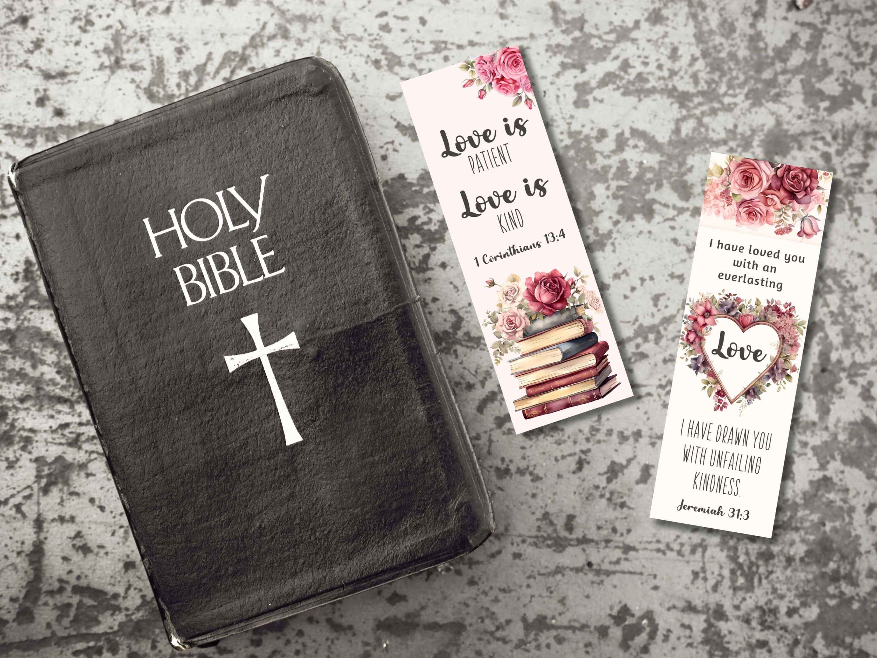 Bible Verse Bookmarks | Printable Love Bookmarks | Valentine Scripture ...