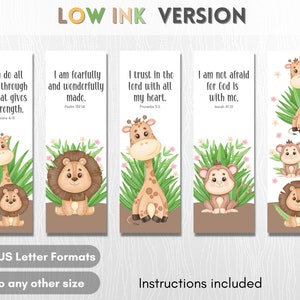 Bible Verse Bookmarks for Kids | Printable Safari Bookmarks | Religious ...