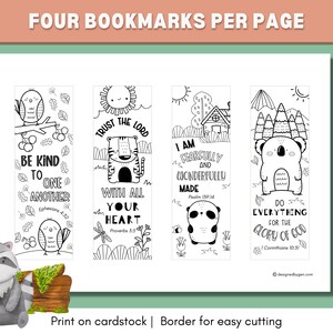 12 Coloring Bible Verse Bookmarks for Kids | Printable Woodland ...