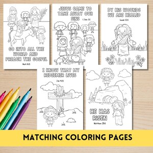 Easter Bible Verse Coloring Bookmarks & Pages | Christian Easter ...