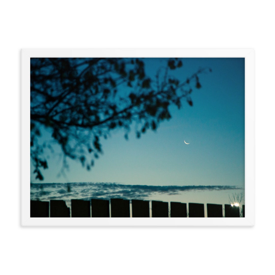 Waning Crescent Moon at Magic Hour, on a Road Trip, Somewhere in Rural ...