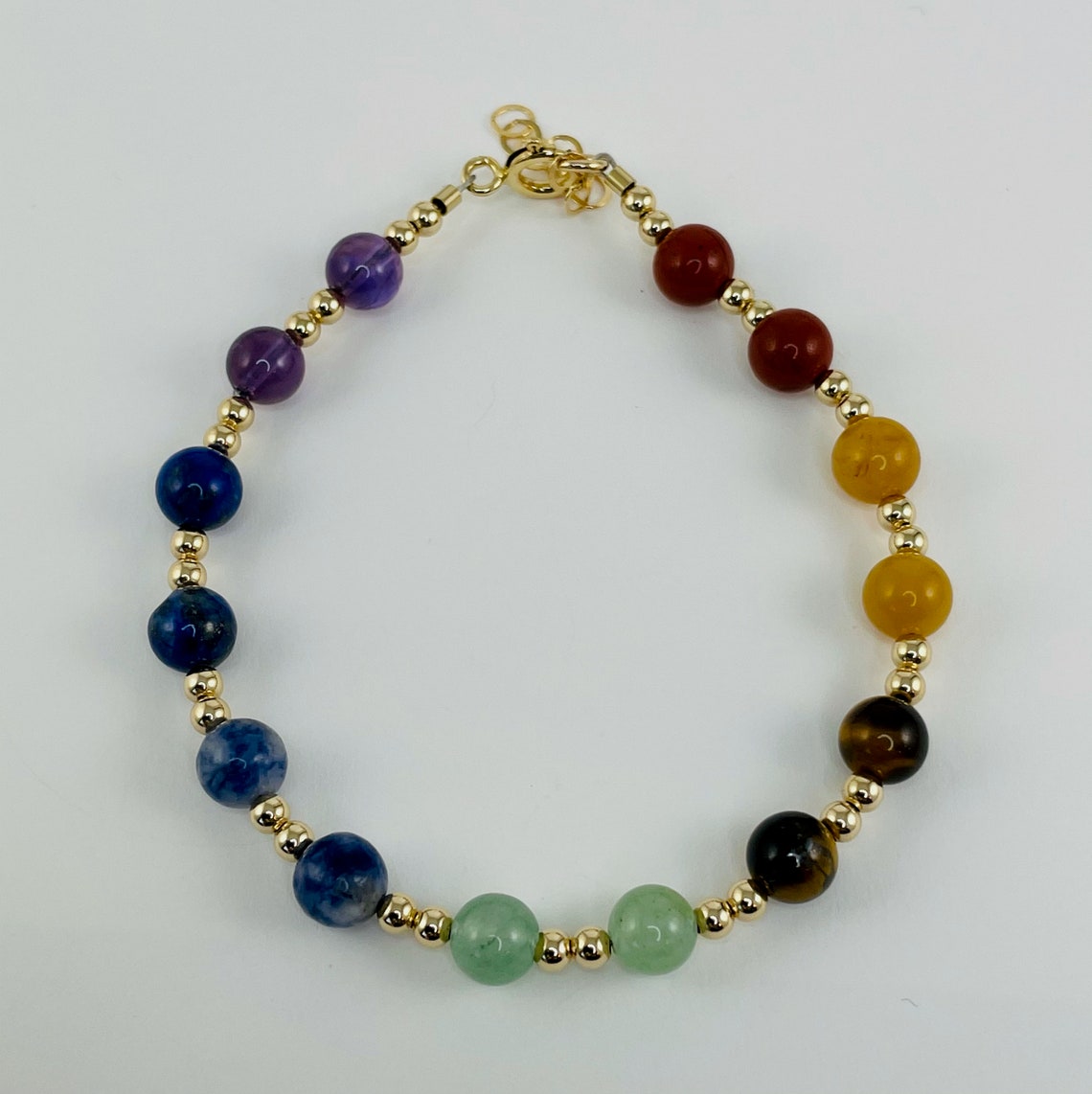 Gold Chakra Bracelet,stackable Chakra Bracelet,spiritual Meditation Zen ...