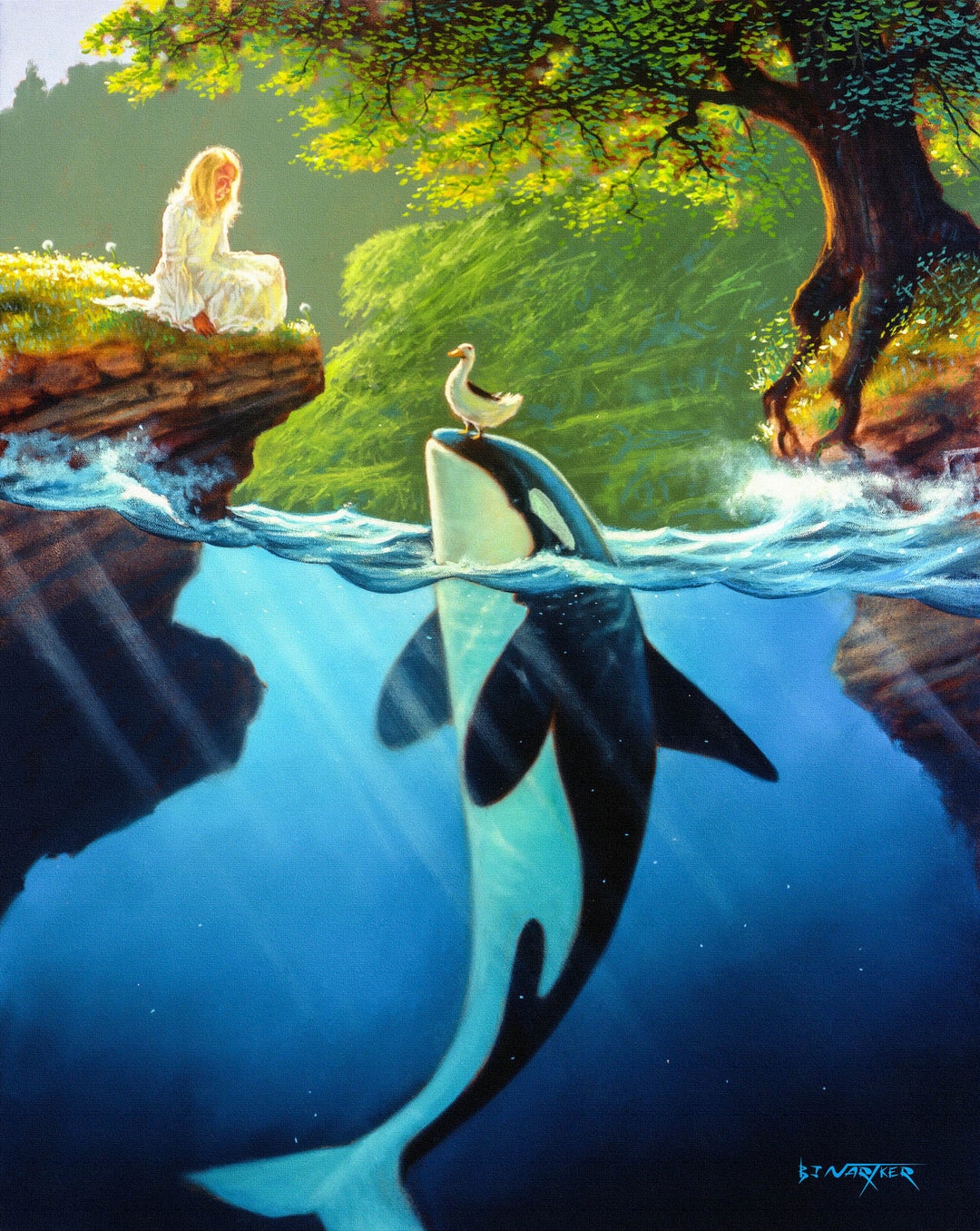 The Orca -unique Artworks-fantasy-fairy -fine Art Print - Unframed-hand ...