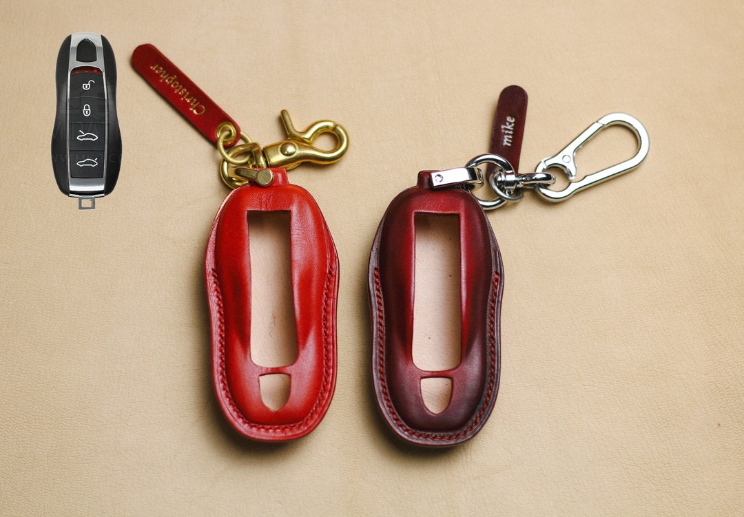 Porschee Key Fob Cover Leather Case for Cayenne 92a Panamera 970 971 ...