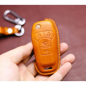 Ford Flip Key Leather Key Fob Cover 3 4 Buttons Key Case for Ford ...