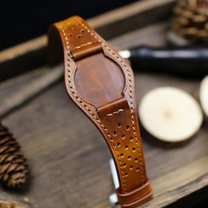 Racing Style Leather Bund Strap 20mm 22mm Bund Rally Holes Watch Band ...