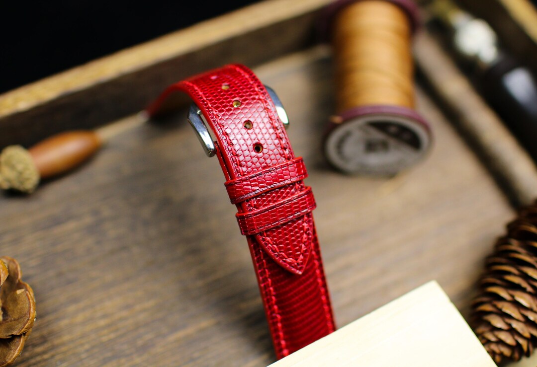 Dark Red Oxblood Lizard Leather Watch Strap 24mm 22mm 21mm 20mm ...