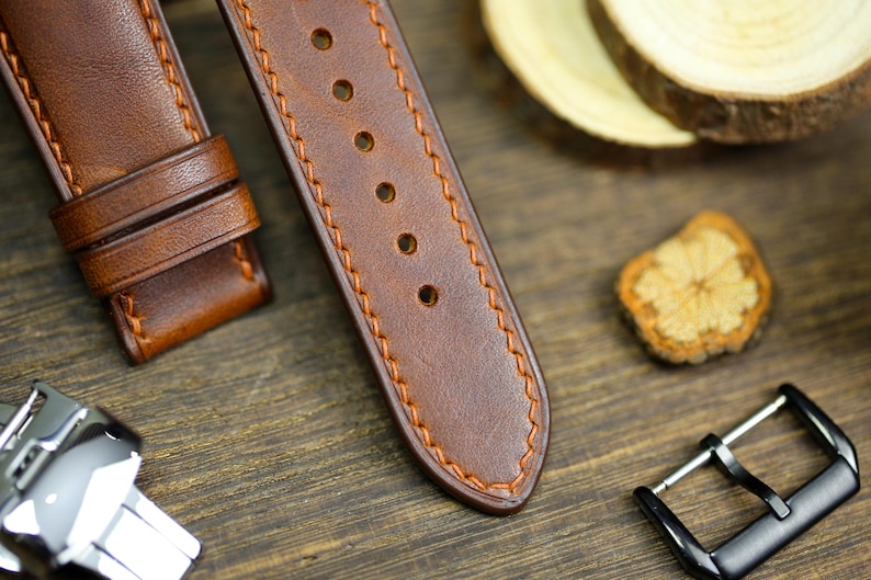 Brown Vachetta Leather Watch Strap 24mm 22mm 21mm 20mm Leather Watch ...
