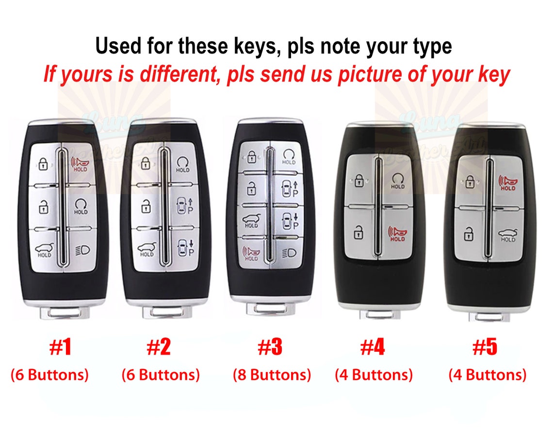 GENESIS Key Fob Cover 6 8 Buttons 2022 2021 Leather Key Fob - Etsy