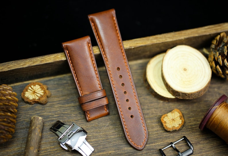 Brown Vachetta Leather Watch Strap 24mm 22mm 21mm 20mm Leather Watch ...