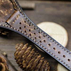 Racing Style Leather Bund Strap 20mm 22mm Bund Rally Holes Watch Band ...