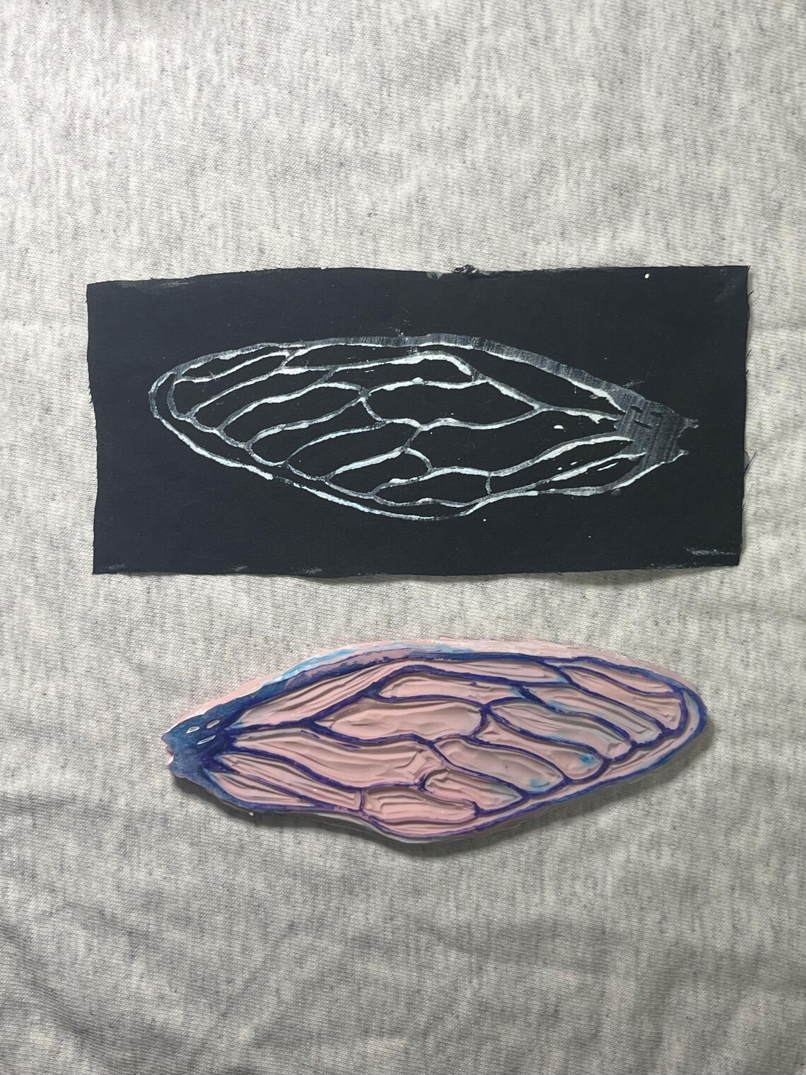 Cicada Wing Linocut Patch - Etsy