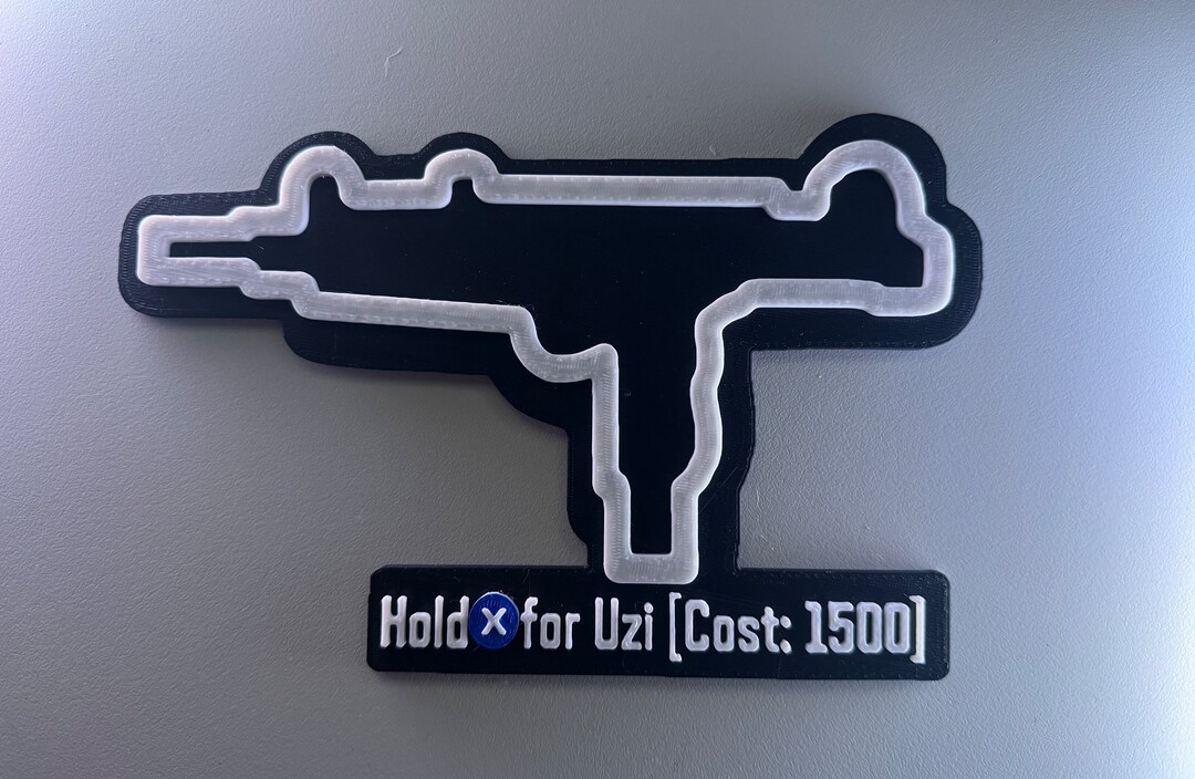 Uzi Wall Buy Chalk Sign call of Duty Zombies Hold X - Etsy