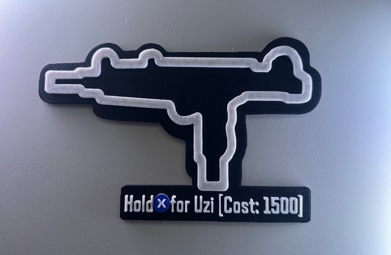 Uzi Wall Buy Chalk Sign call of Duty Zombies Hold X - Etsy