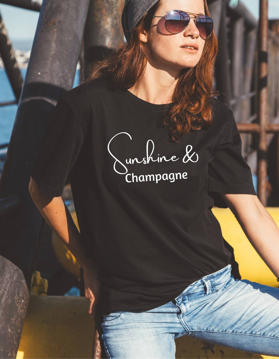 Champagne Tshirts | Sunshine & Champagne Shirt | Womens Vacation Tees ...