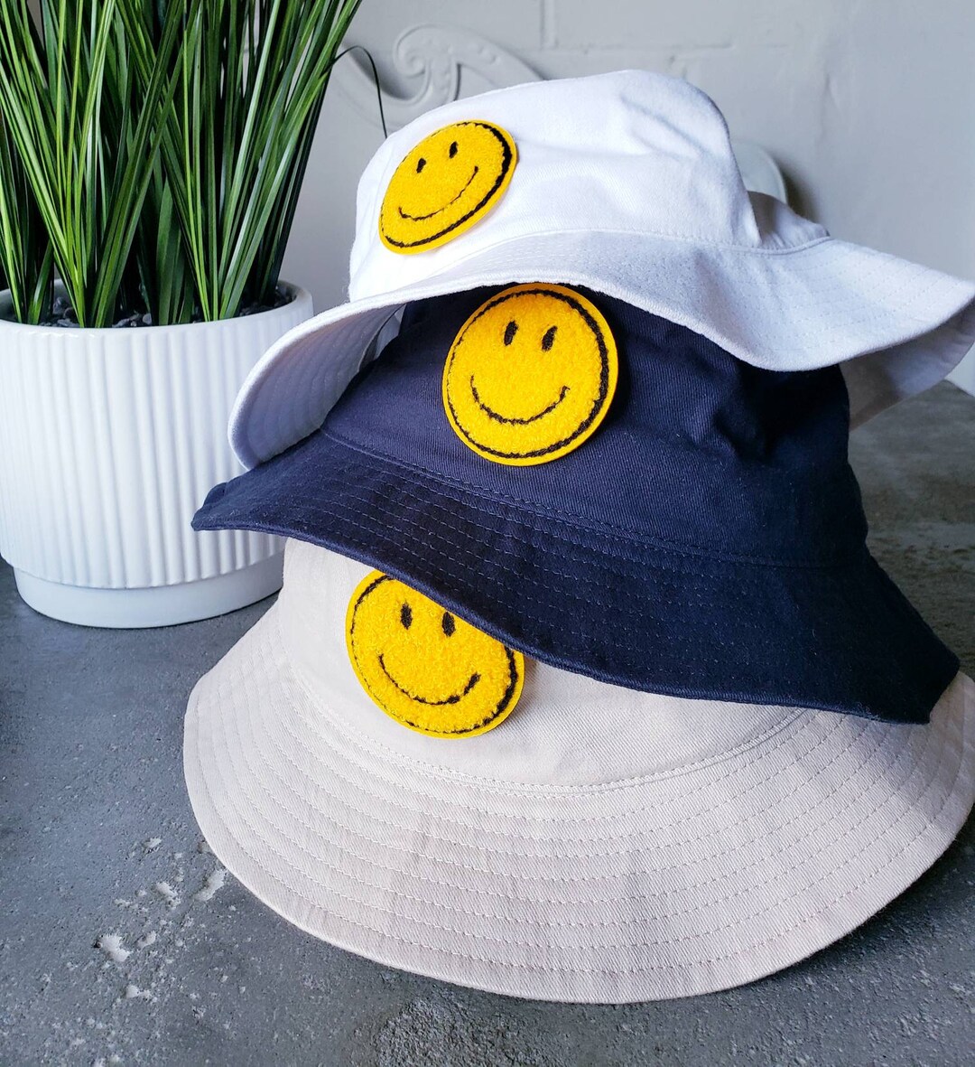 Smiley Face Bucket Hat Glitter Smiley Face Hats Cute - Etsy