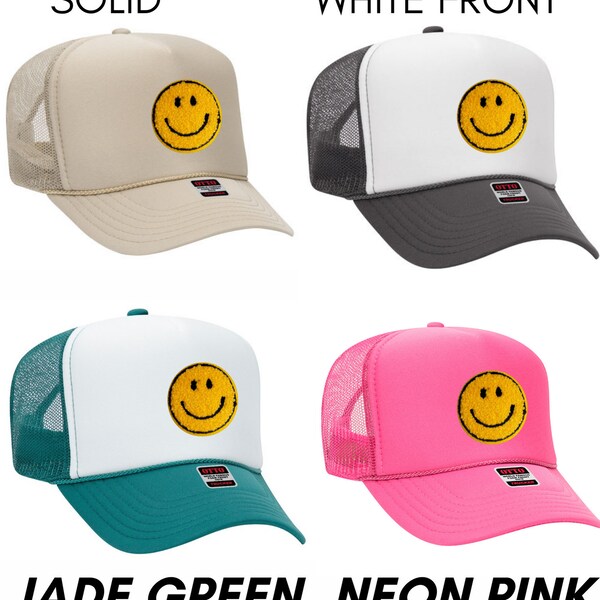Trucker Hat Patches Smiley Face - Etsy