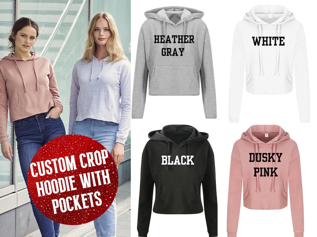 Custom Cropped Hoodies Personalized Hooded Sweater Bulk Order Custom ...